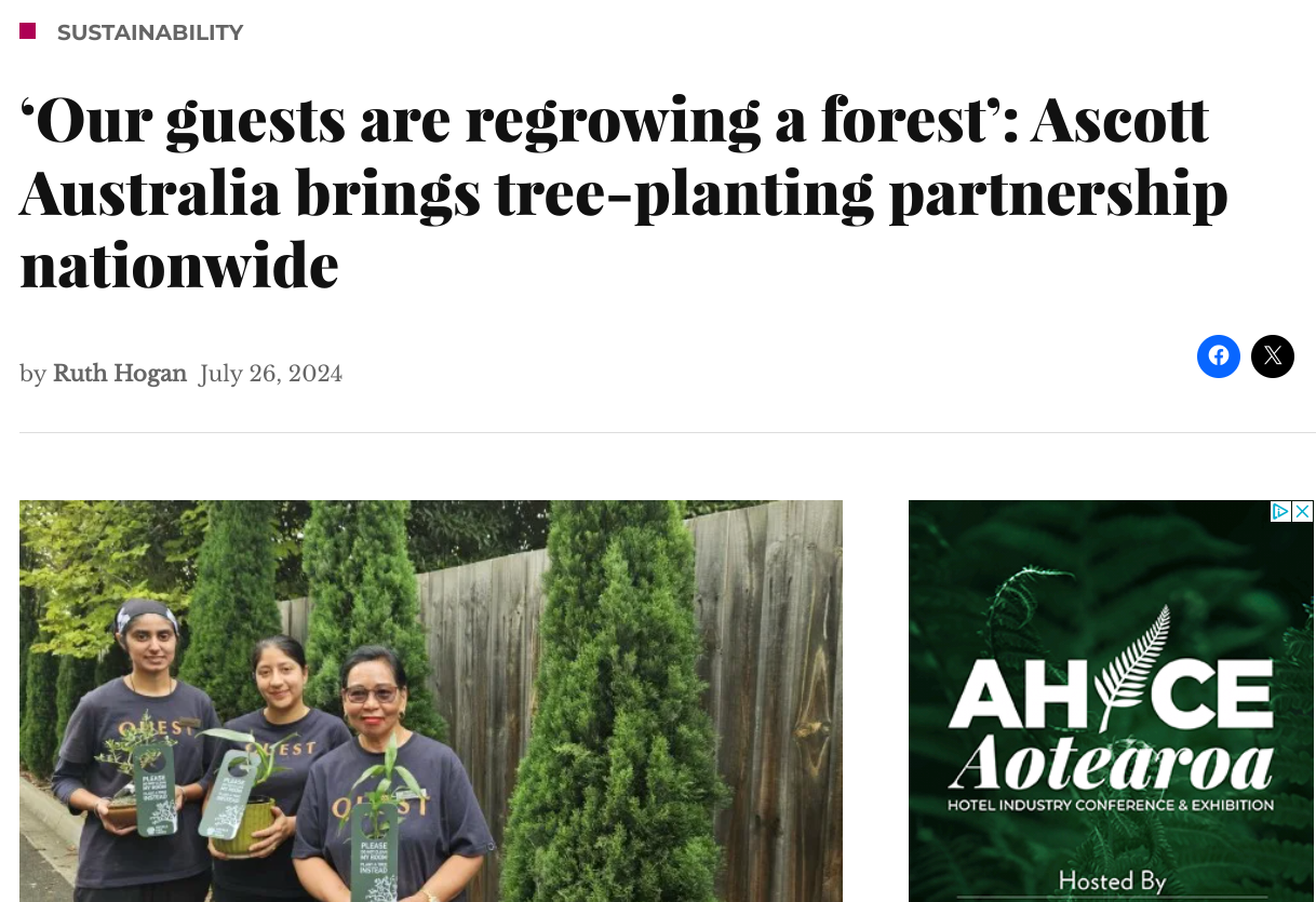 Ascott Australia’s pioneering partnership with Hotels for Trees ...